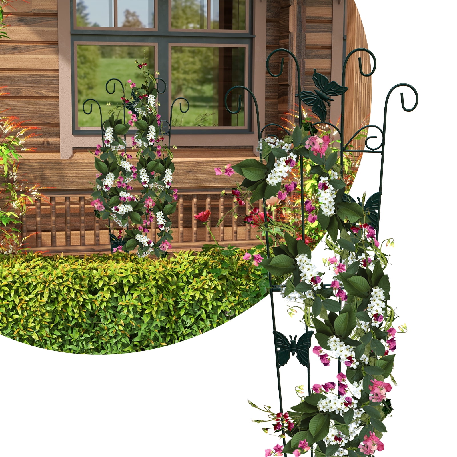 Toorise Garden Trellis for Climbing Planter Foldable Metal Flower ...