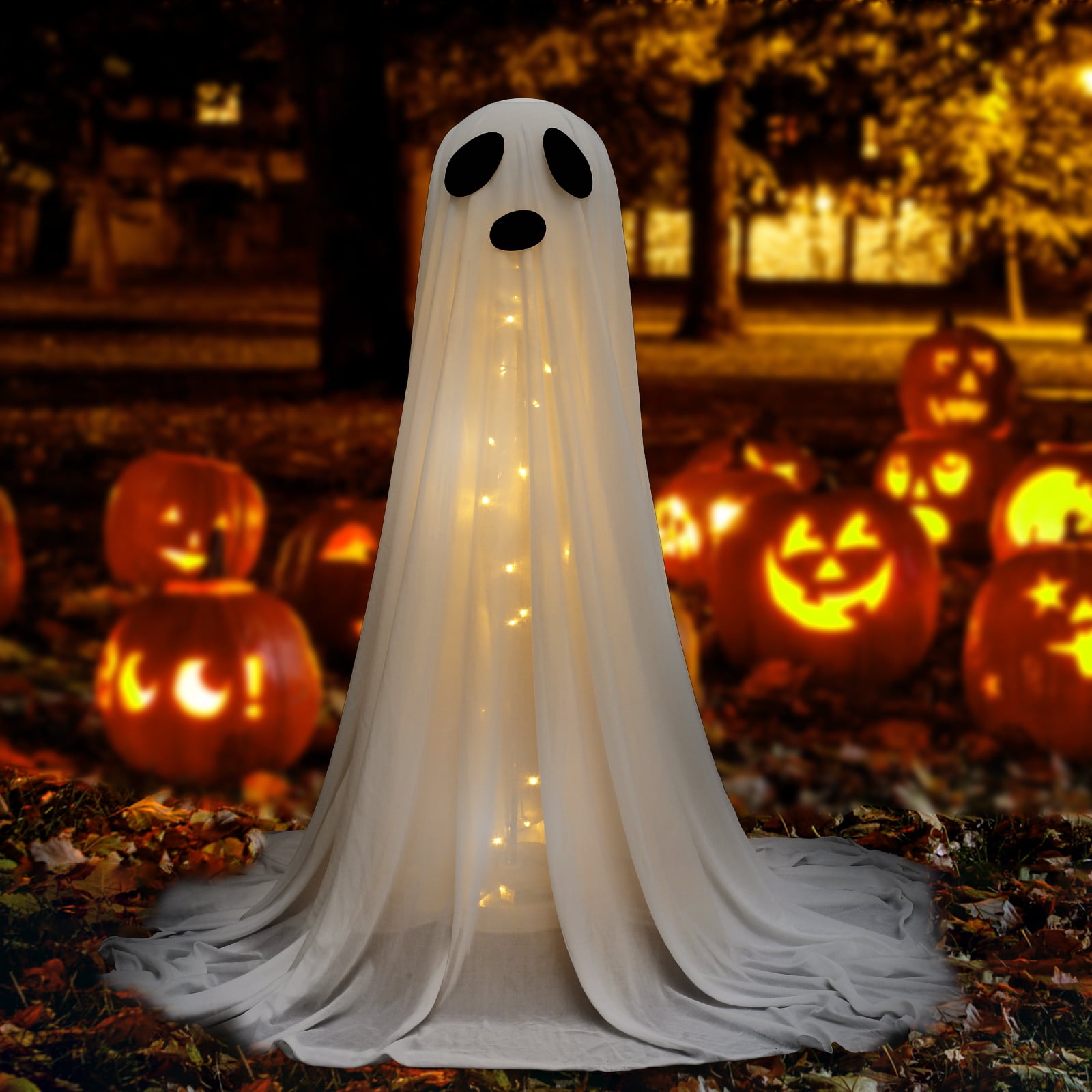 Toorise Ghost Halloween Decoration Standing Lighted White Cloth Ghosts ...