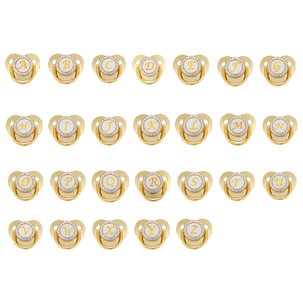 Toorise Initial Letter Baby Pacifier Handmade Luxury Bling Pacifier ...