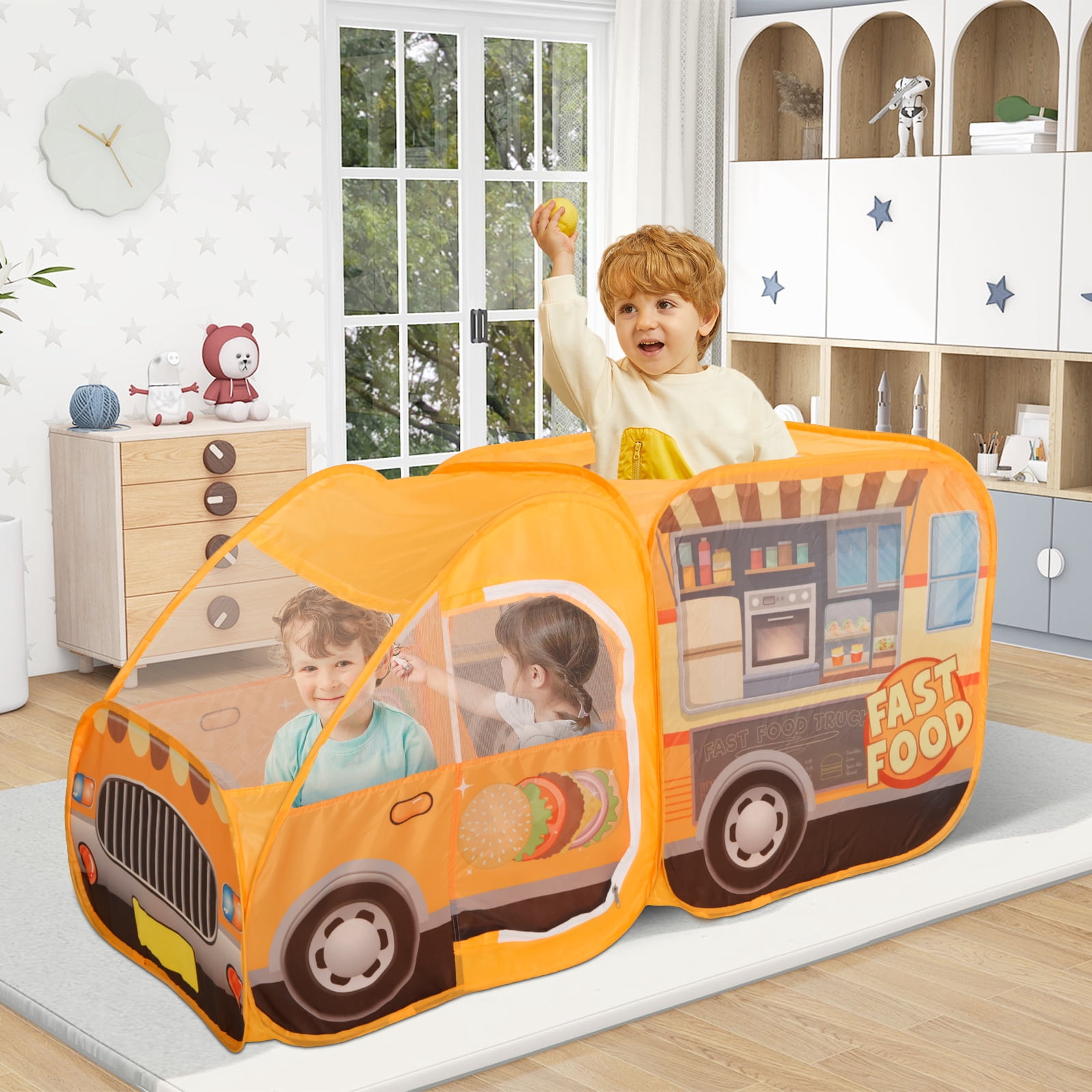 Toorise Kids Food Truck Play Tent with Storage Bag Pop Up Play Tent ...
