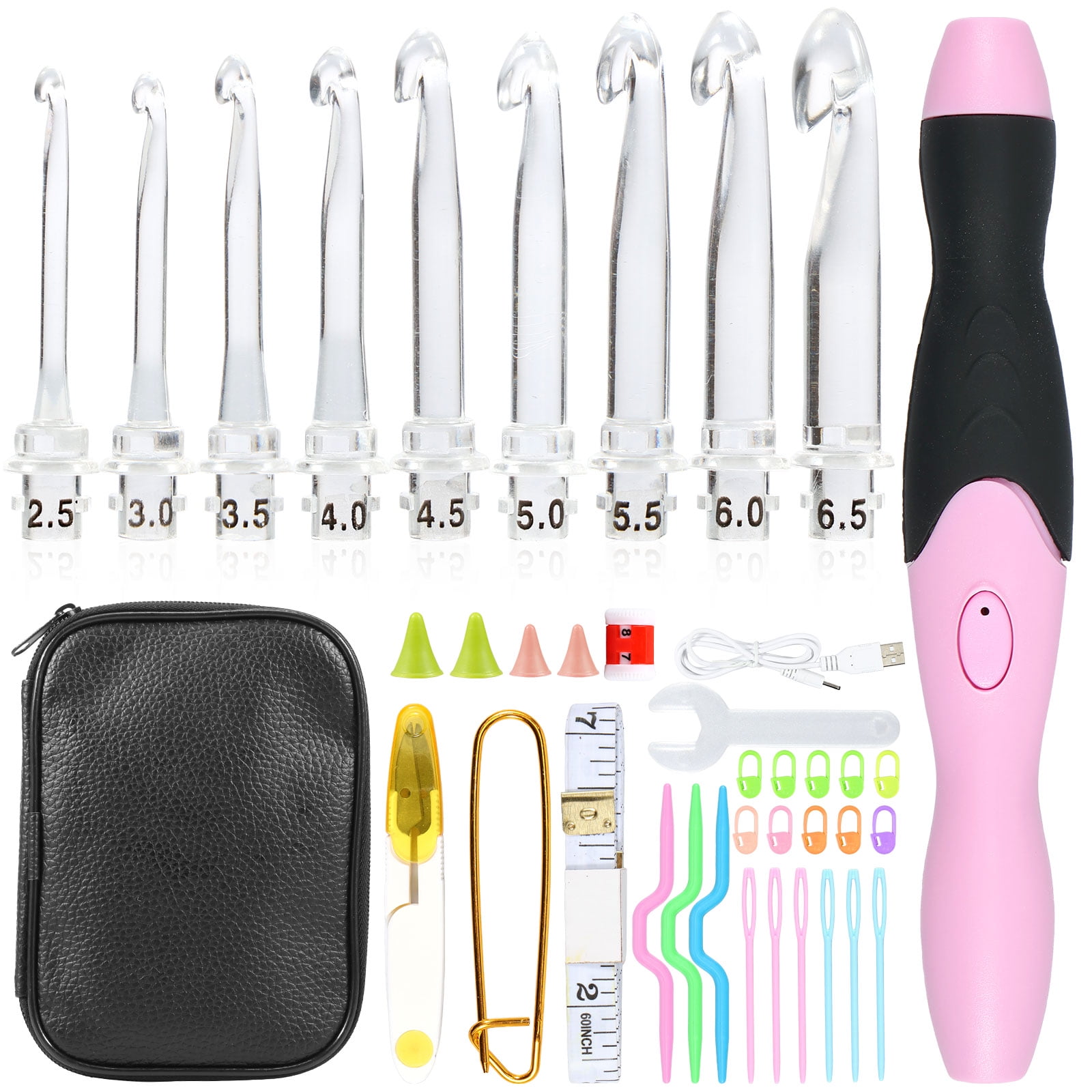 Toorise Lighted Crochet Hook Set 2 Light Modes Crochet Needles ...