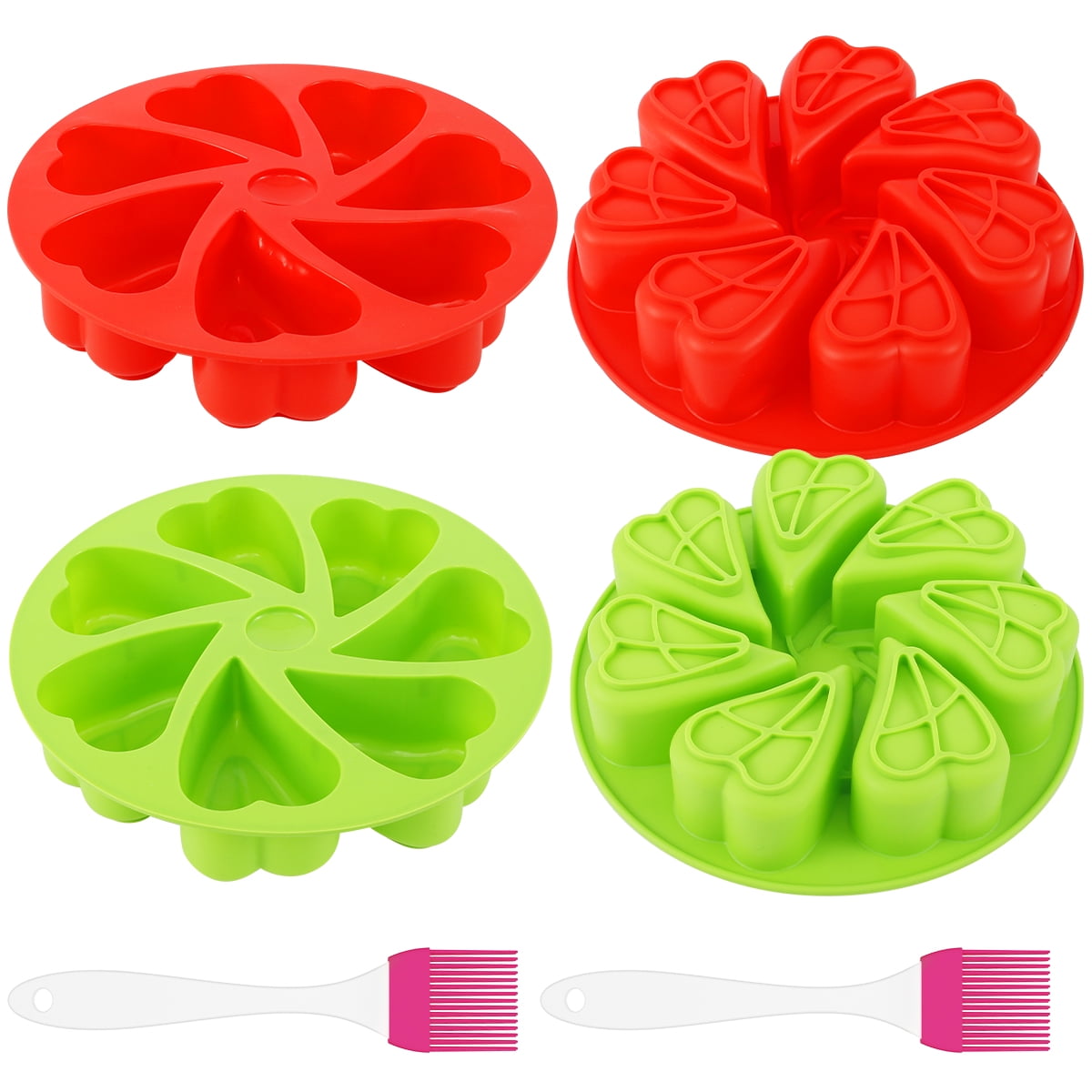 Toorise Pack of 4 Triangle Cavity Cake Pan Silicone Baking Molds 7 ...