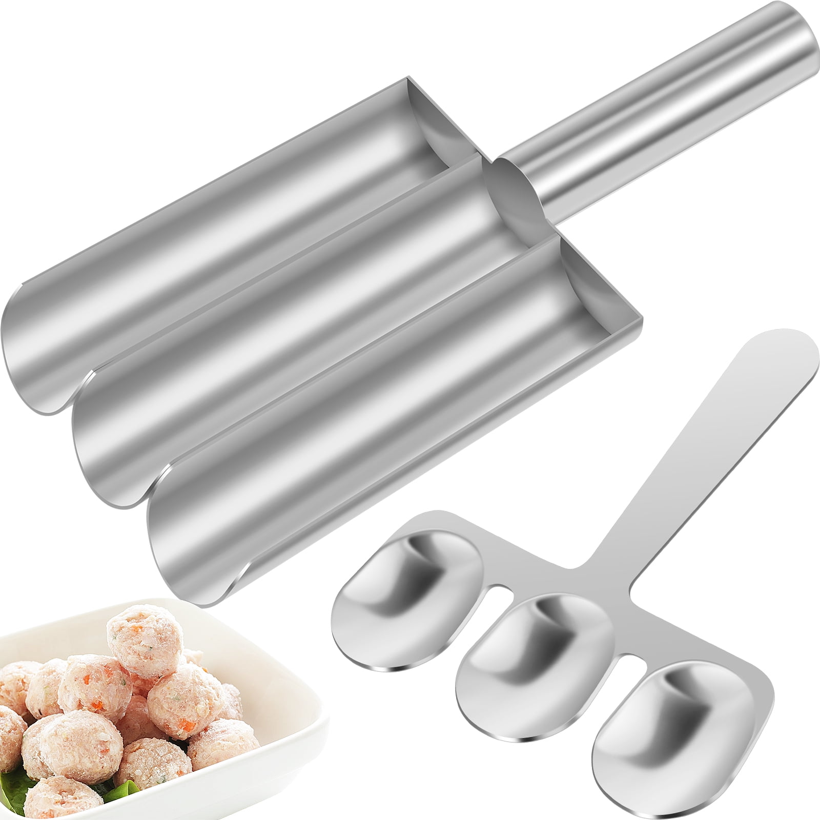 Toorise Food Grade Stainless Steel Kitchen Utensils with Triple Scoop ...