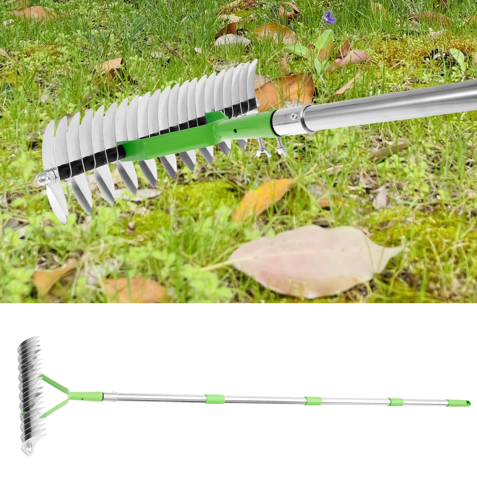 Toorise Thatch Rake Double Sided Lawn Thatching Rake Efficient ...