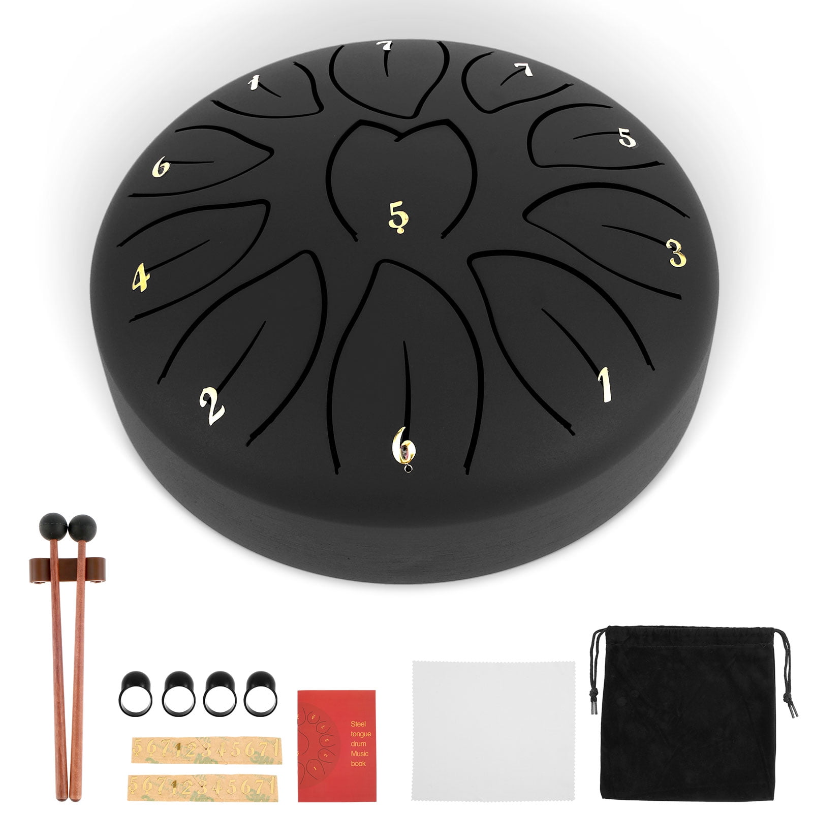 Toorise Tongue Drum Rain Drum Musical Metal Drums Set Stable Meditation ...
