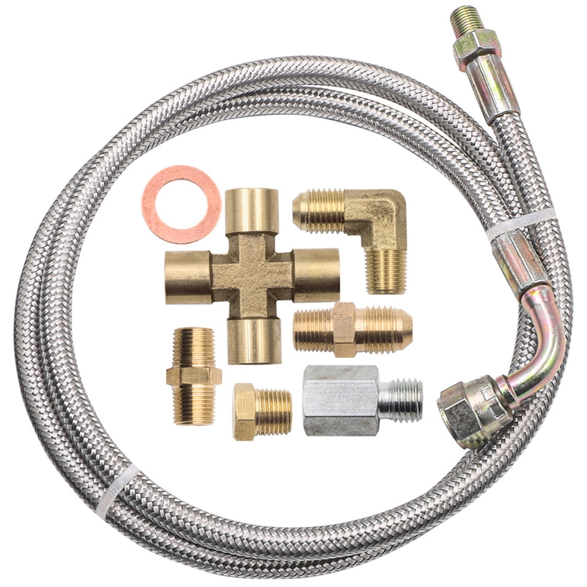Toorise Turbo Oil Feed Line Kit Universal Oil Return Line Kit Oil Drain ...