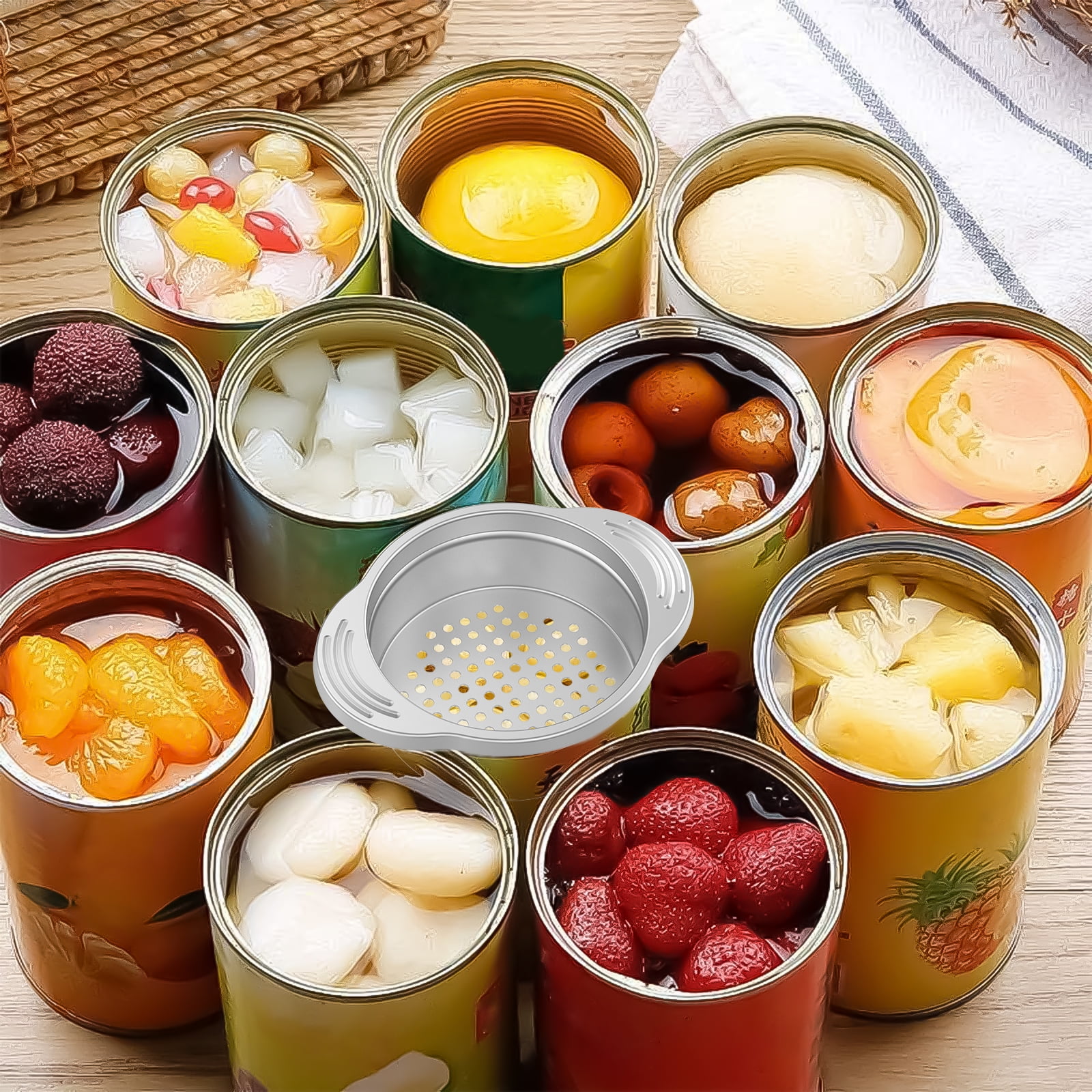 Toorise Versatile Press Can Strainer Slid-Proof Colander Can Filter ...