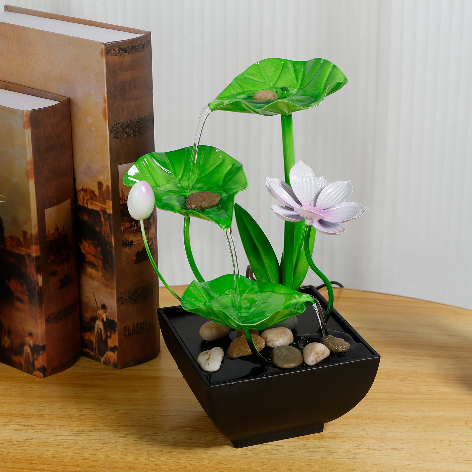 Toorise Water Lily Tabletop Fountain With Natural Stone USB Charging ...