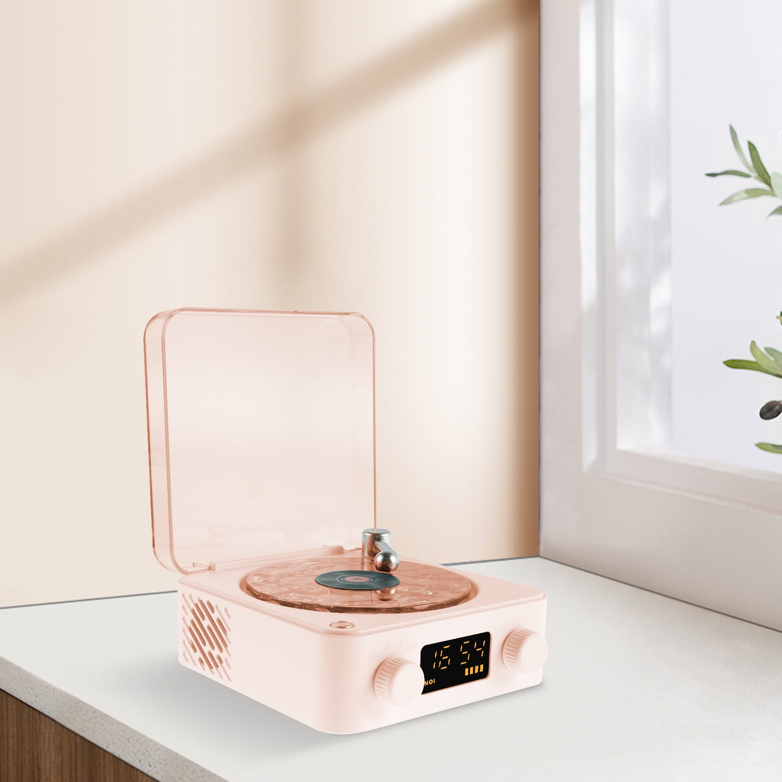 Toorise Waves Vinyl Player with Adjustable Lights and Time Vintage ...
