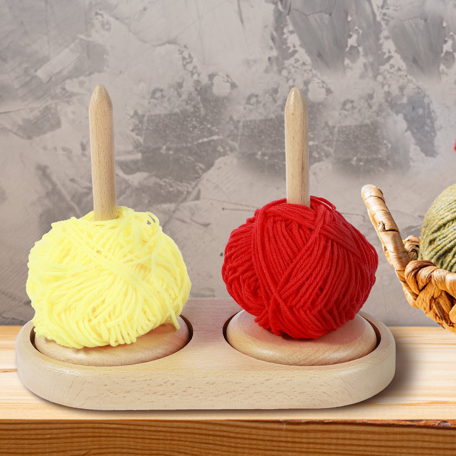 Toorise Yarn Holder Smooth Beech Yarn Stand Stable Yarn Spindle Double ...