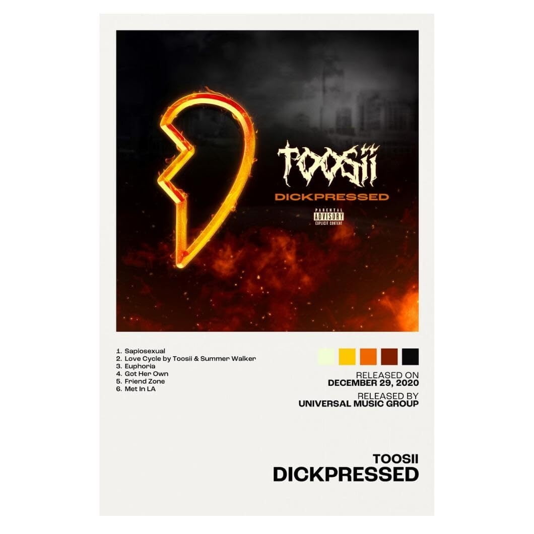 Toosii DICKPRESSED Album Cover Music Poster Rap Home Decor For Living ...