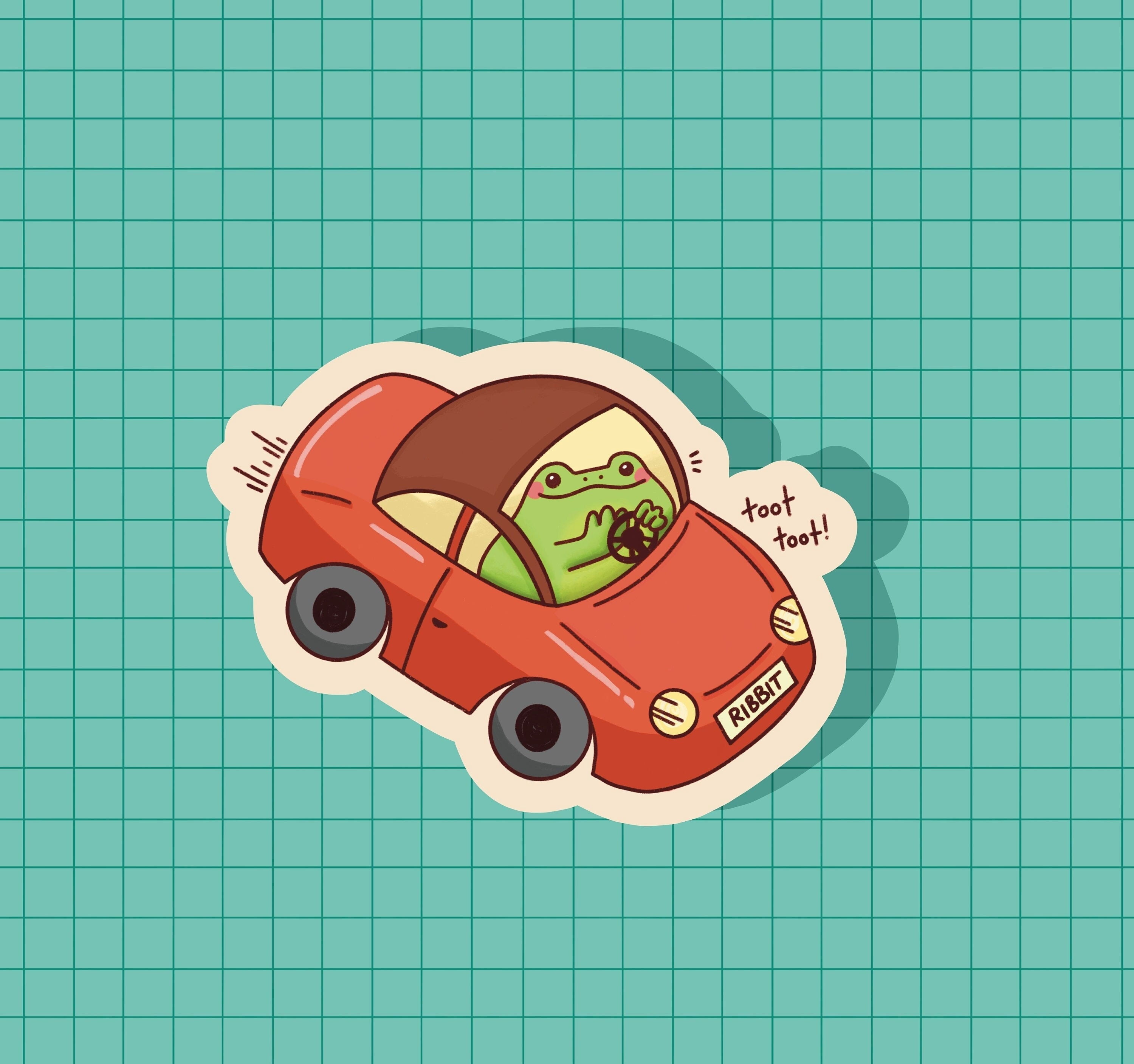 Toot toot! Froggy Car Sticker | Die Cut | Waterproof Vinyl (5x5inches ...