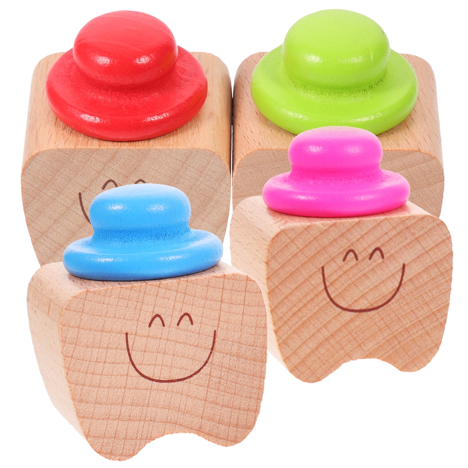 ifundom Wooden Rectangular Tooth Storage Keepsake Box 4Pcs for Newborns ...