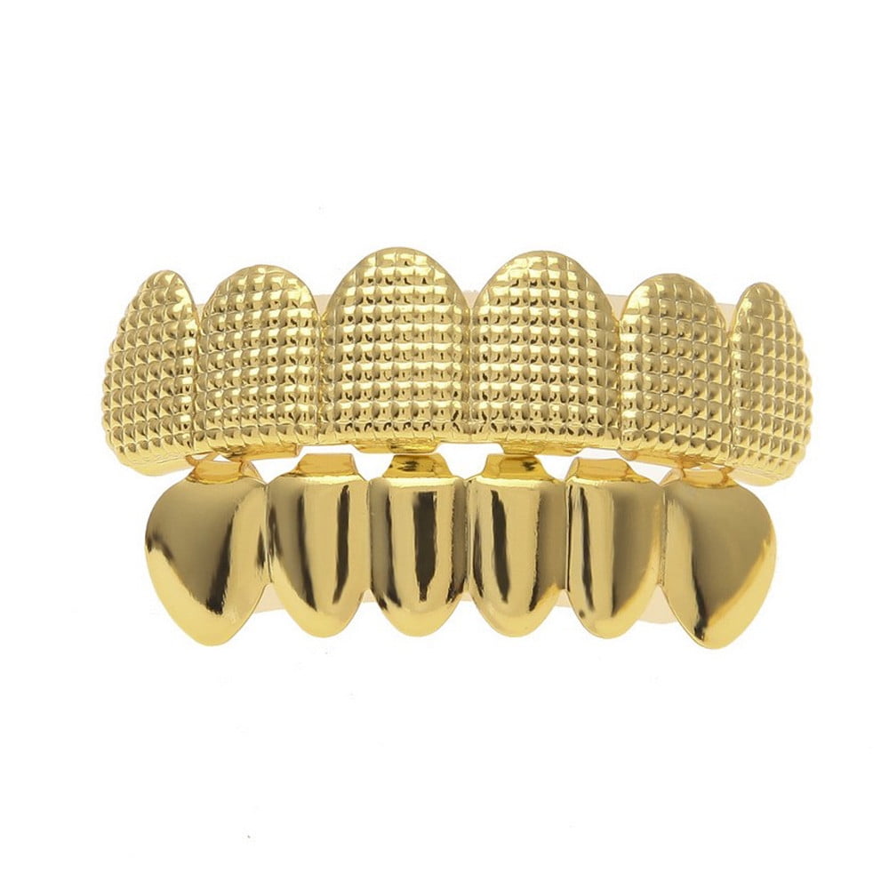 Tooth Care 6 Tooth Gold-plated Hip Hop Teeth Cap with Diamond Jewelry ...