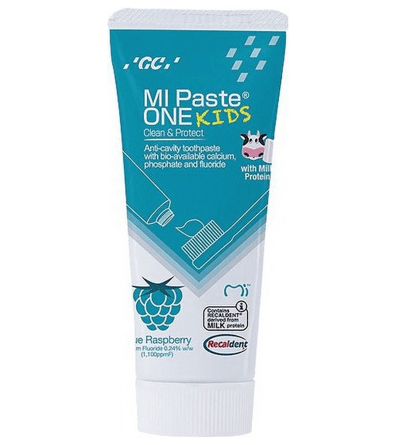 One Kids MiPaste Dental Care Toothpaste, Clean Protect, 35ml, Raspberry ...