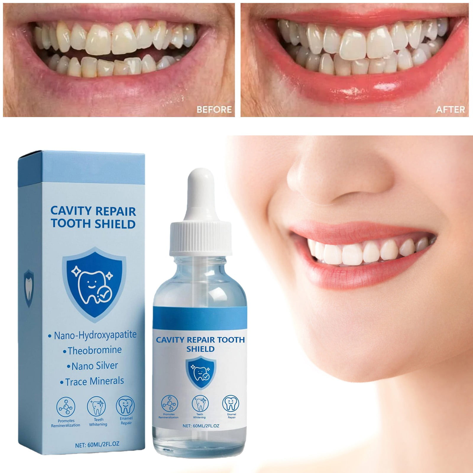 Tooth Care Restoration Liquid - 60ml Hydroxyapatite Remineralizing Oral ...