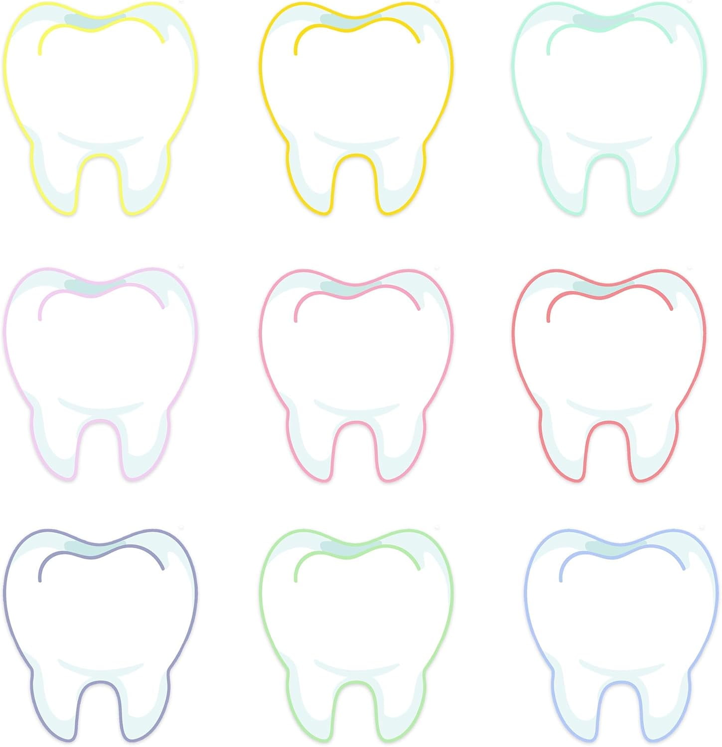 Tooth Cutouts Cardboard Teeth Shape Classroom Bulletin Board Decor 5 ...