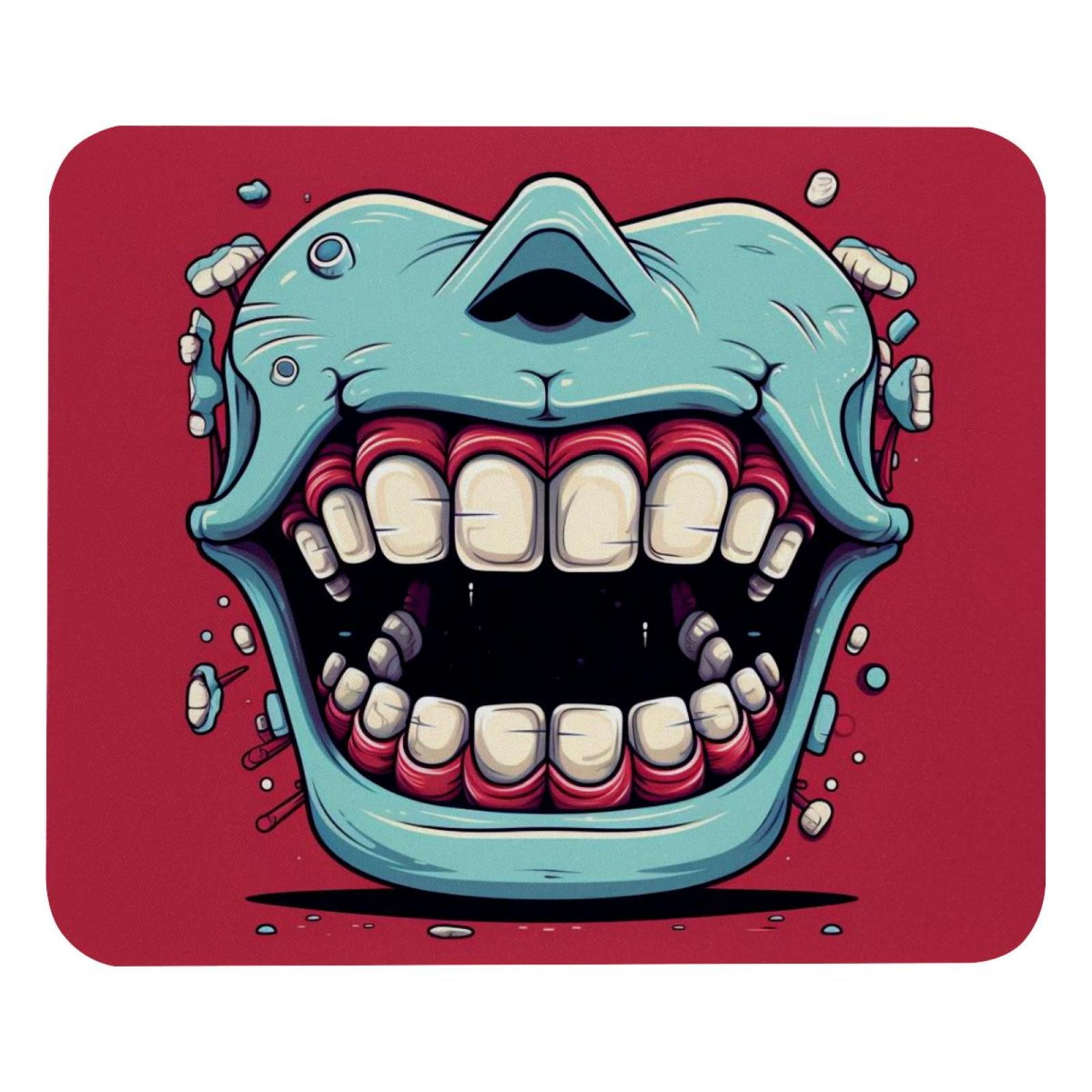 Tooth Desk Pad Mouse Mat Desk Mat - Square 8.3x9.8 Inch Non-Slip Rubber ...