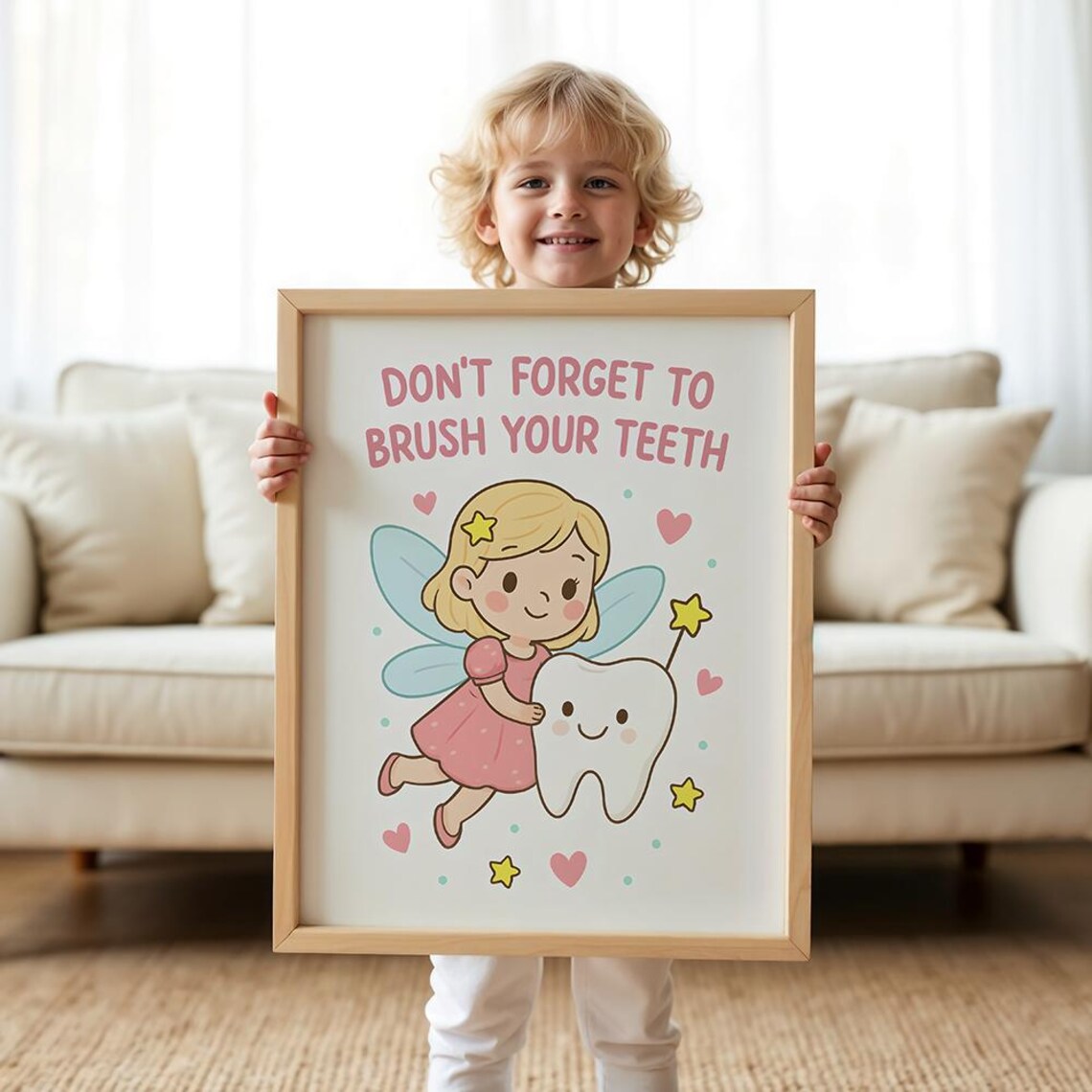 Tooth Fairy Bathroom Art Print Brush Your Teeth Reminder Poster Decor ...