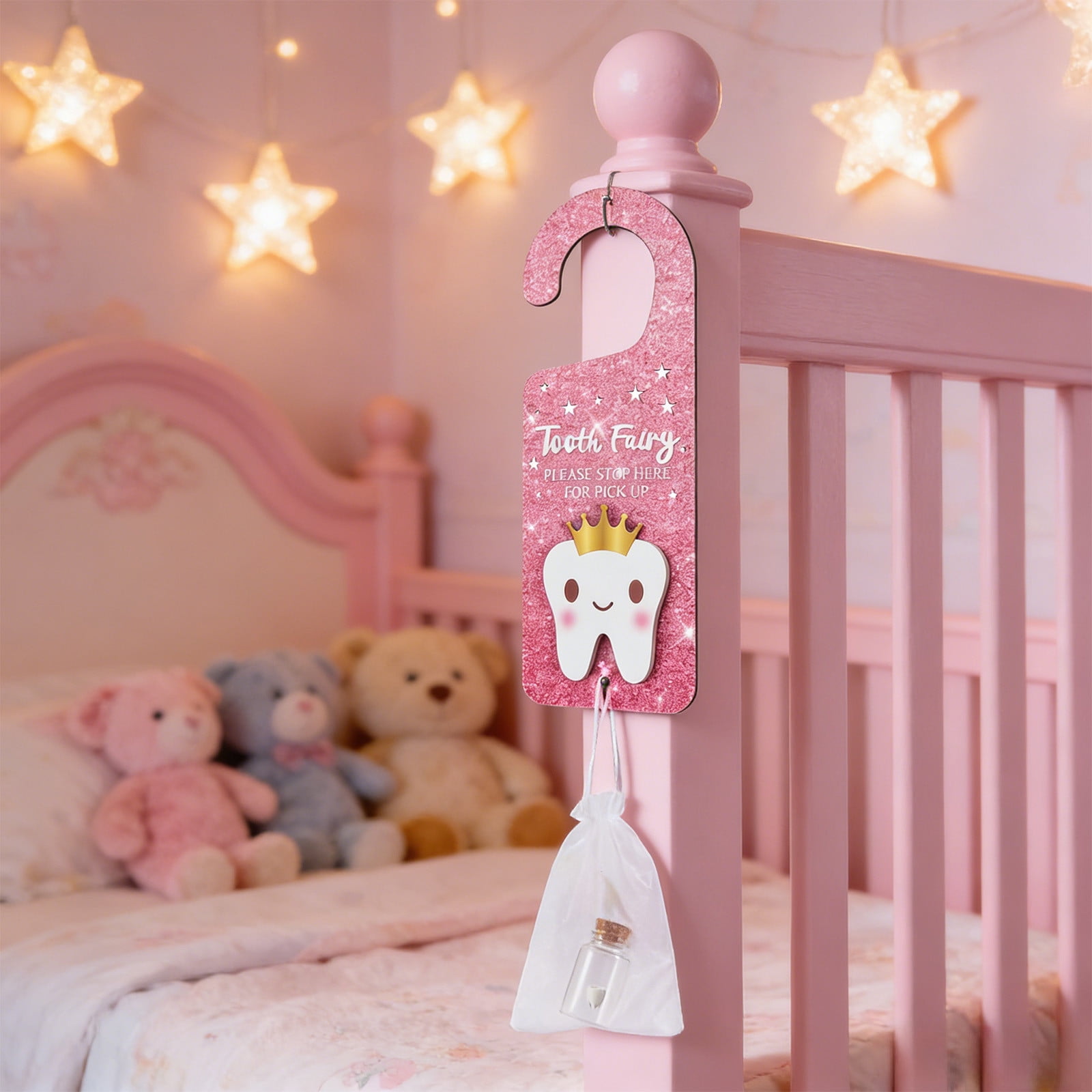 Tooth Fairy Gift Bag Door Hanger, Complete Tooth Keepsake Kit Velvet ...