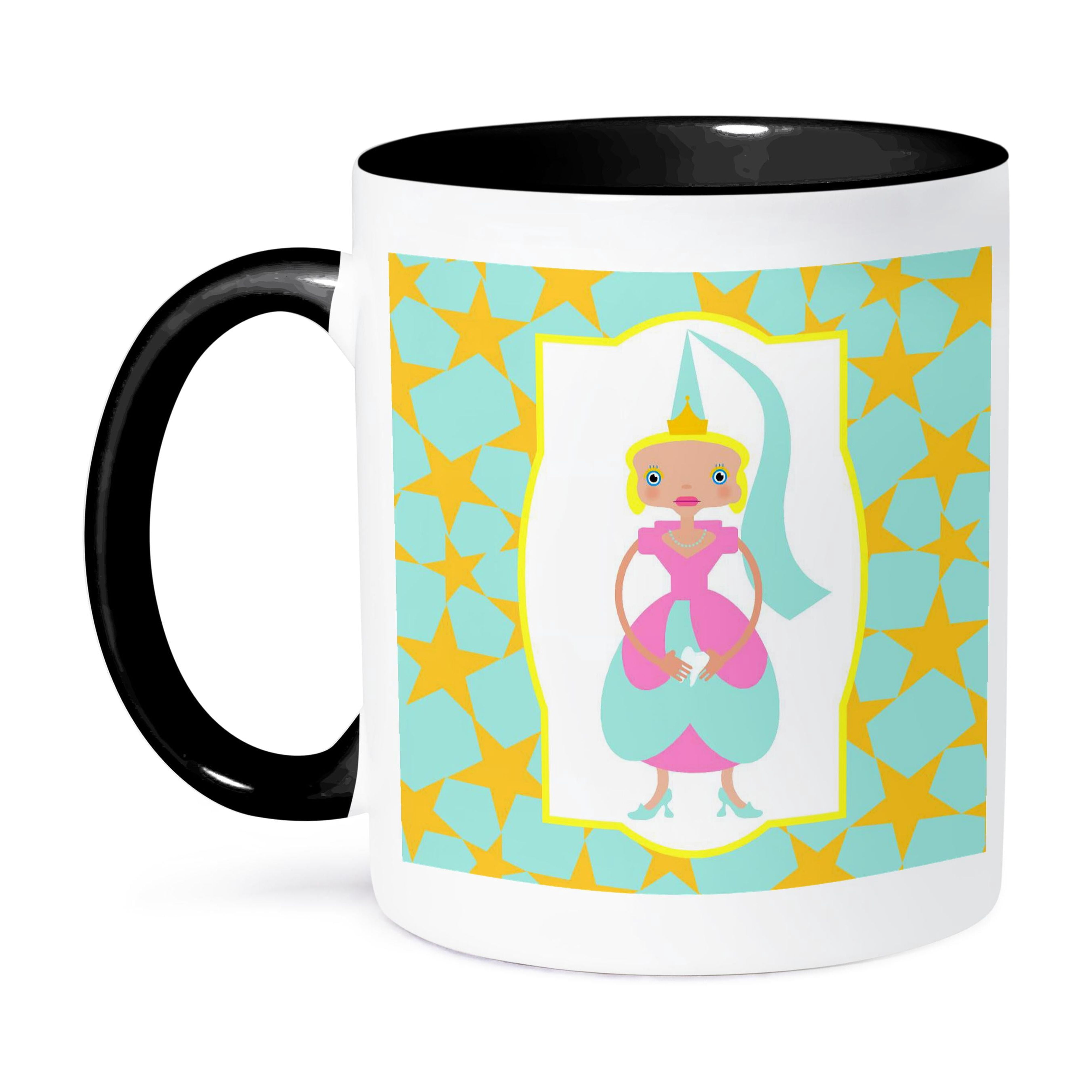 Tooth Fairy Holding A Tooth Cartoon, 11oz Two-Tone Black Mug - Walmart.com