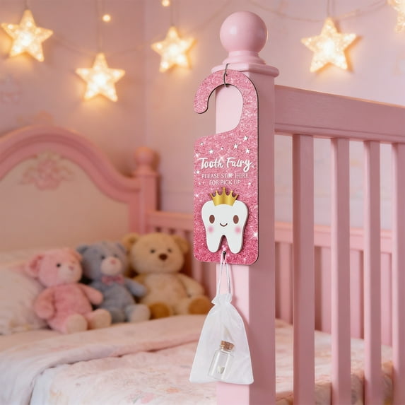 Tooth Fairy Kit, Baby Teeth Keepsake Set, Wooden Door Hanger with ...