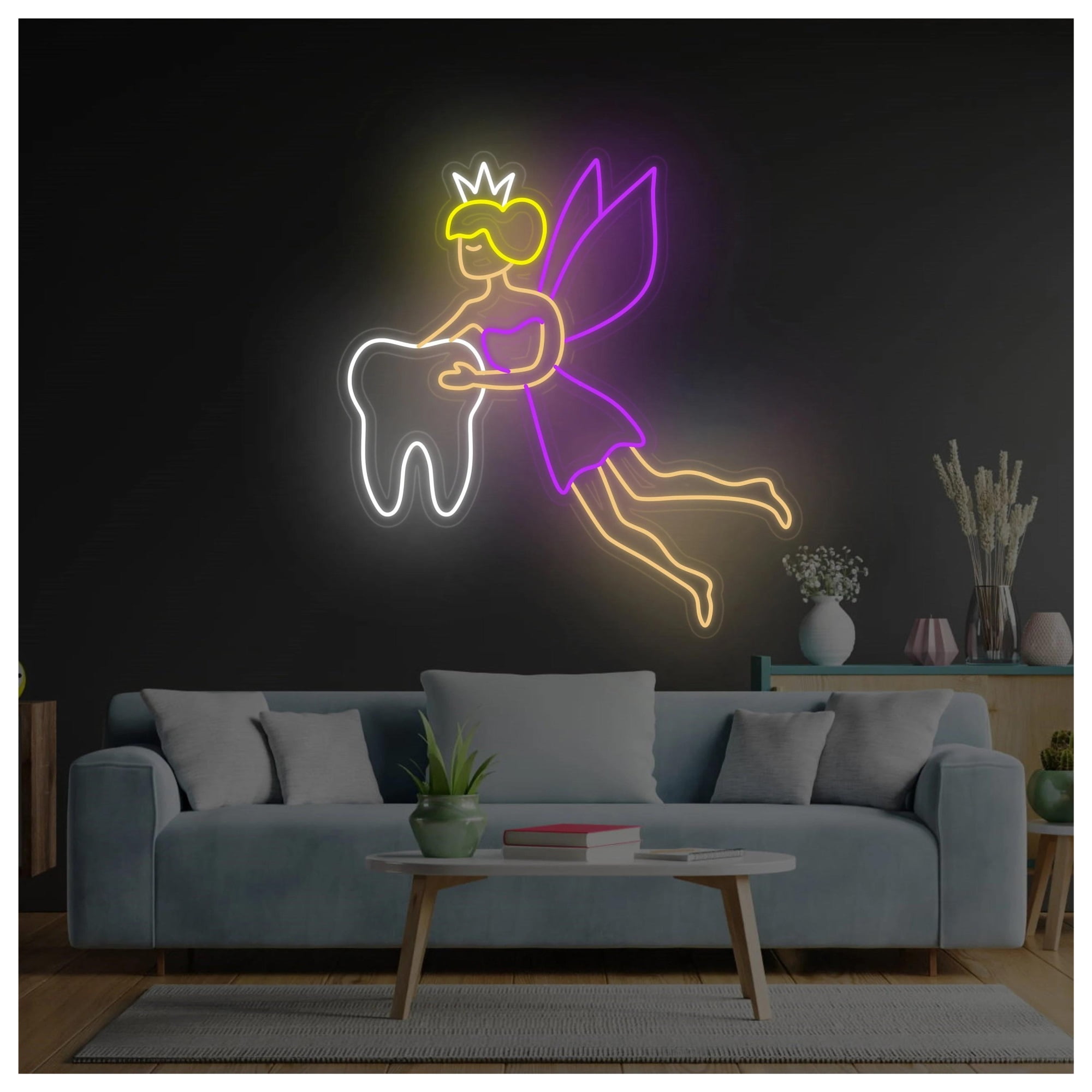 Tooth Fairy LED Neon Sign USB Powered Adjustable Brightness Dental ...
