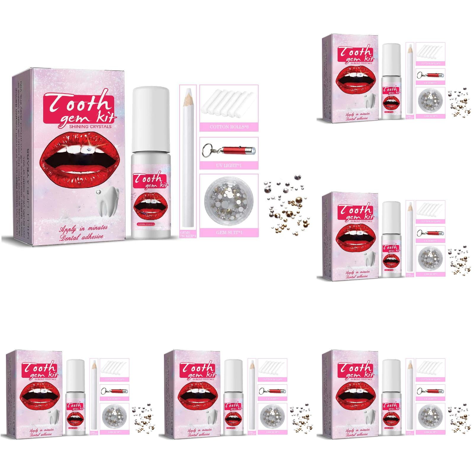 Tooth Gem Set Shining DIY Teeth Gems Accessories Easy To And Install ... Tooth Gem Set Shining DIY Teeth Gems Accessories Easy To And Install ...