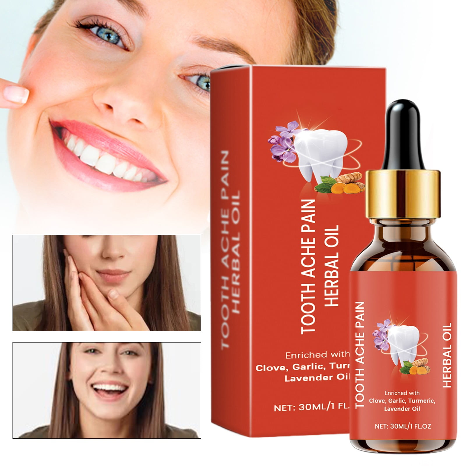 Tooth Herbal Oil；Tooth Reliever；Clove Oil For Tooth ; Provides Effect ...