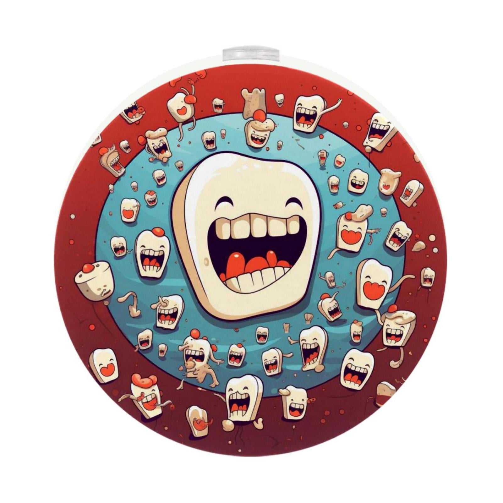 Tooth LED Round Night Light-2PCS for Nursery and Bedroom, Plug-in Dusk ...