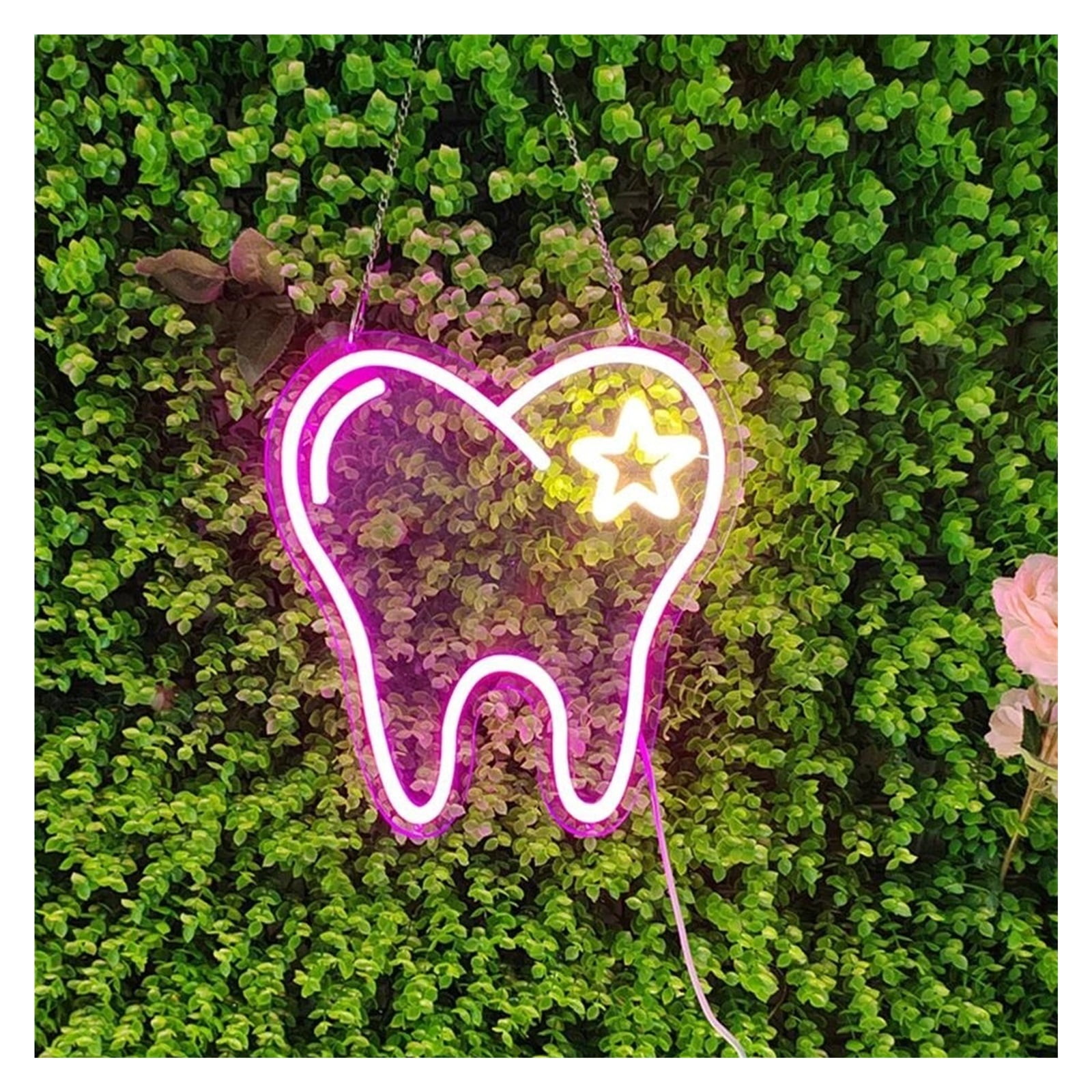 Tooth Neon Sign LED Teeth Sign For Dental Office Decor Wall Hanging ...