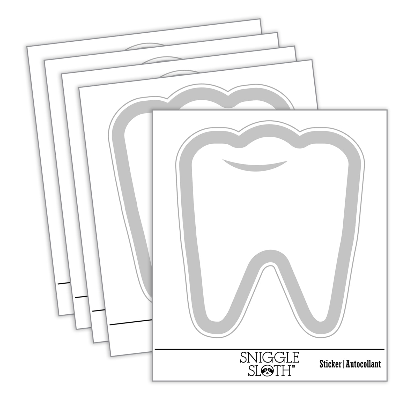 Tooth Outline Car Window Bumper Water Bottle Phone Tablet Laptop ...