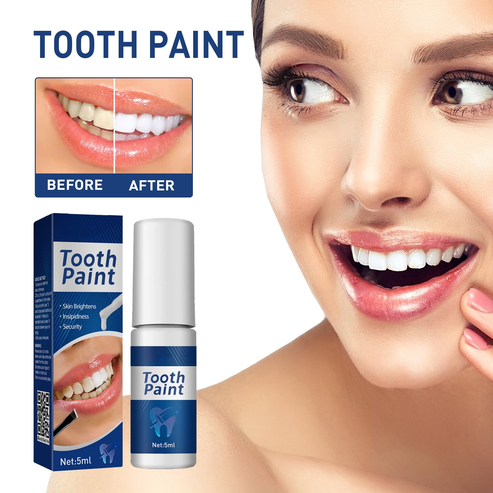 Tooth Paint Teeth Whitening Kit, Gentle & Non Irritating Double ...
