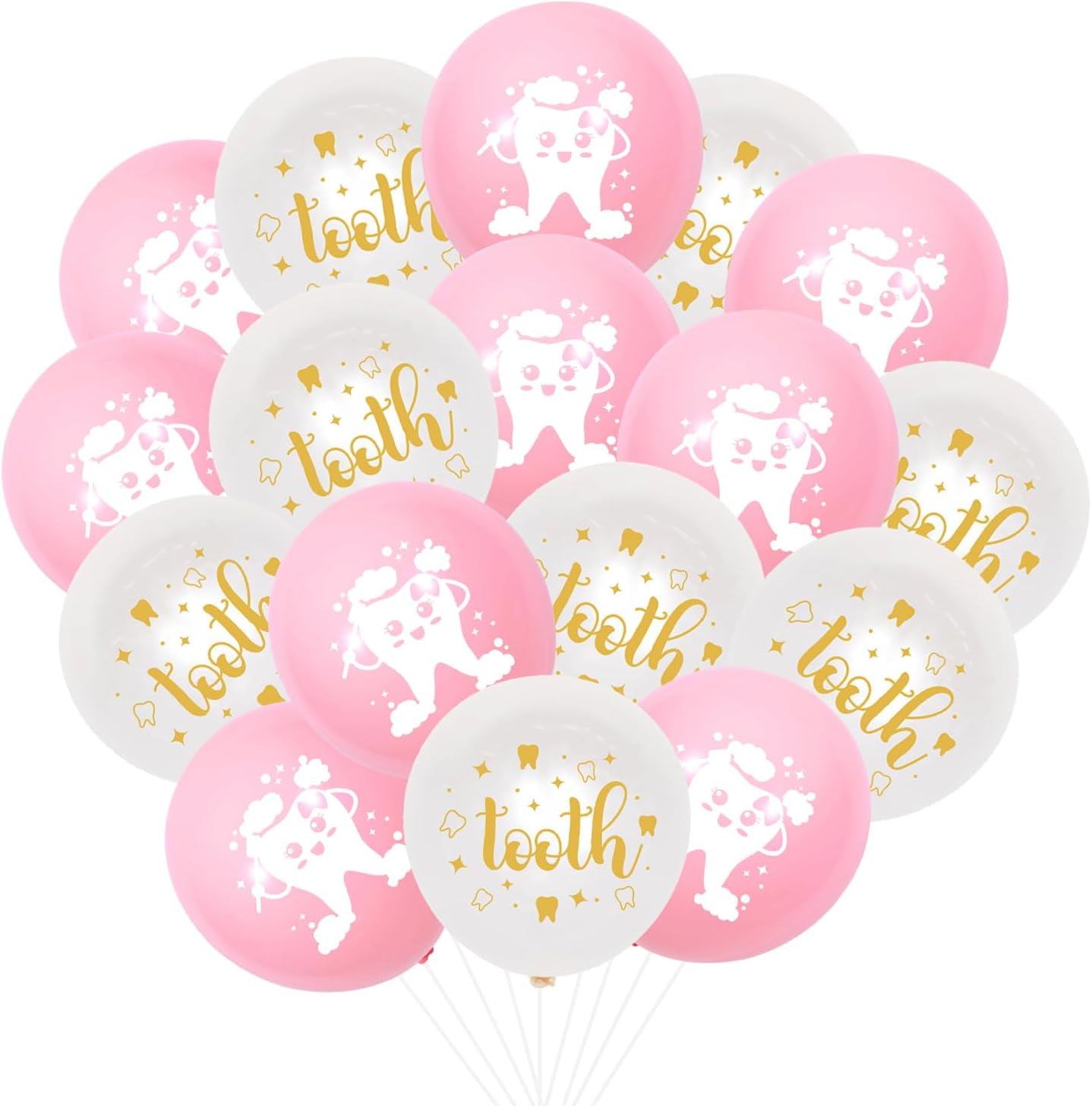 Tooth Party Balloons Pink Teeth Themed Birthday Baby Shower Party ...