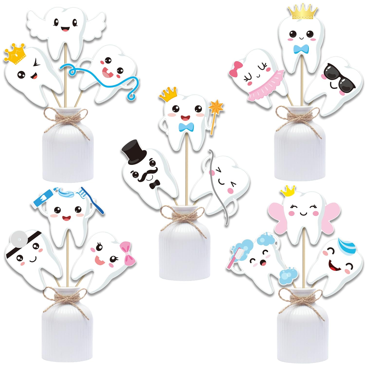 Tooth Party Centerpiece Sticks Dental Party AIS1 Decorations 18Pcs ...