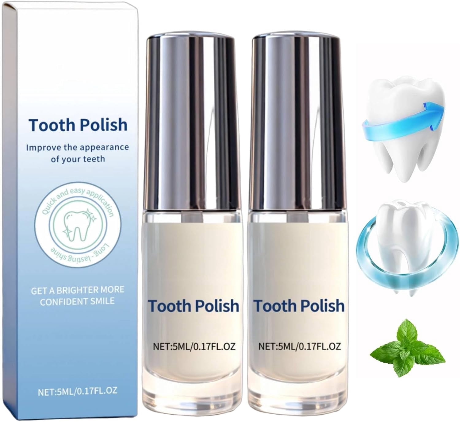 Tooth Polish, 5ml Tooth Paint, Teeth Whitening Paint, Portable and Long ...