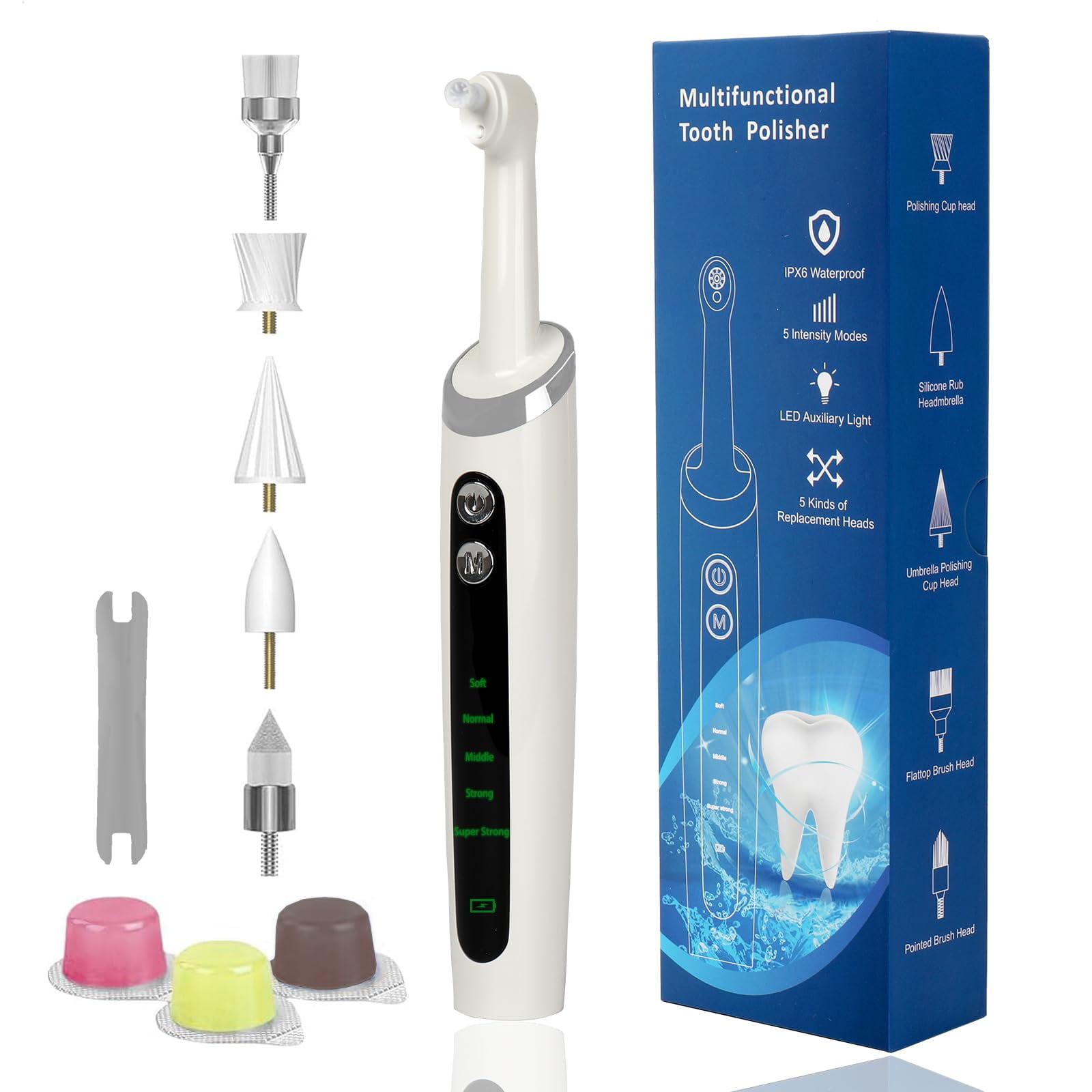 Tooth Polisher, Rechargeable Tooth Whitening Kit for Teeth Cleaning and ...