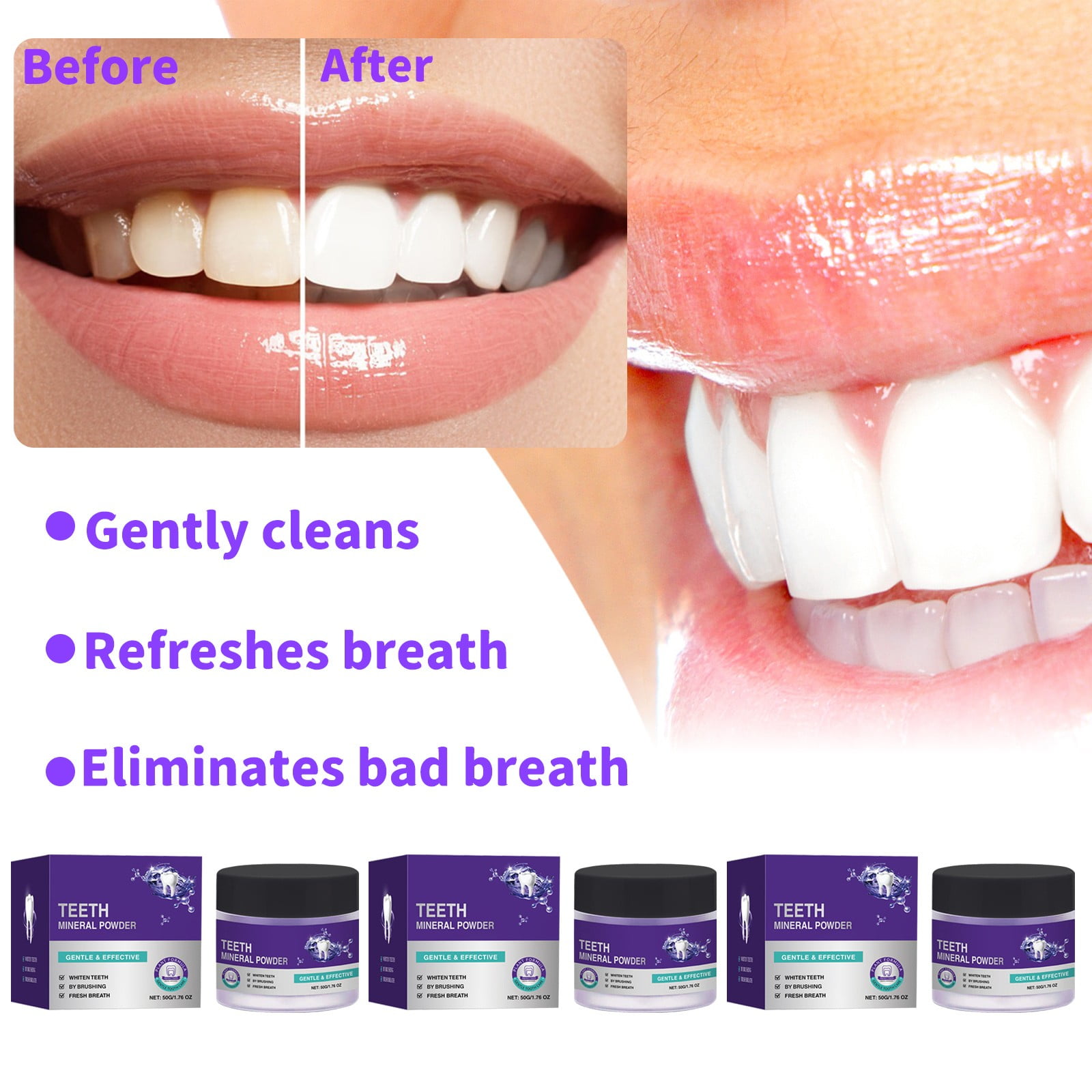 Tooth Powder Cleans And Tooth Stains, Stains, Whitens Teeth, Refreshes ...