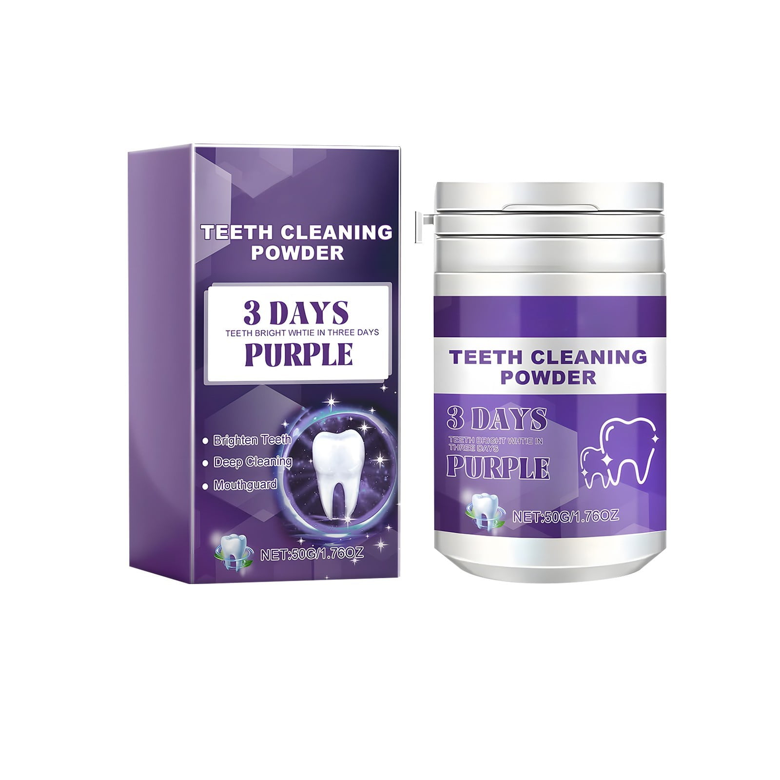 Tooth Powder, Purple Teeth Cleaning Powder, 3 In 1 Natural Pearl ...