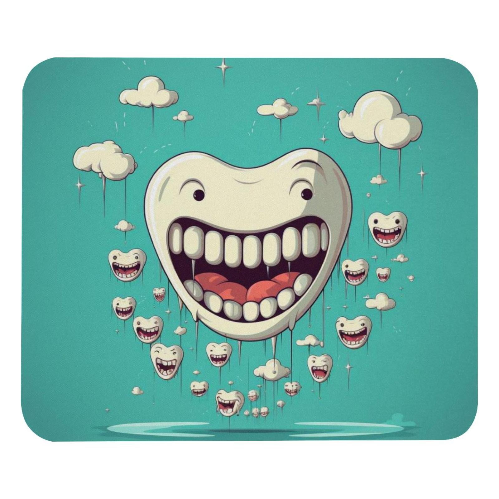 Tooth Printed Non-Slip Rubber Bottom Gaming Mouse Pad 8.3x9.8 Inch ...