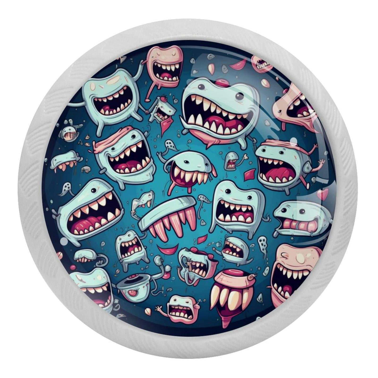 Tooth Round Glow-in-the-Dark Cabinet Knobs: Fluorescent Drawer Pulls 4 ...