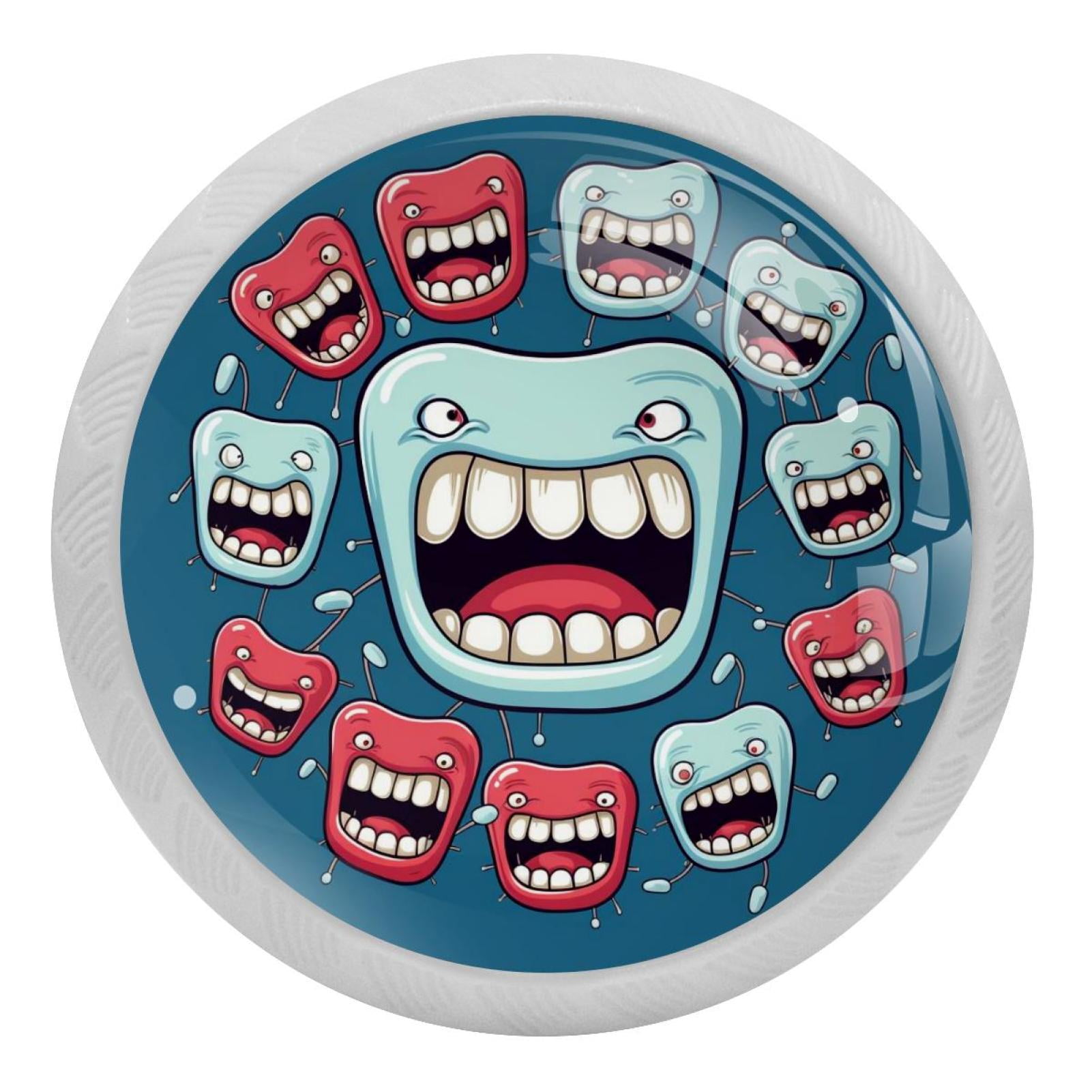 Tooth Round Glow-in-the-Dark Fluorescent Cabinet and Dresser Knobs - 4 ...