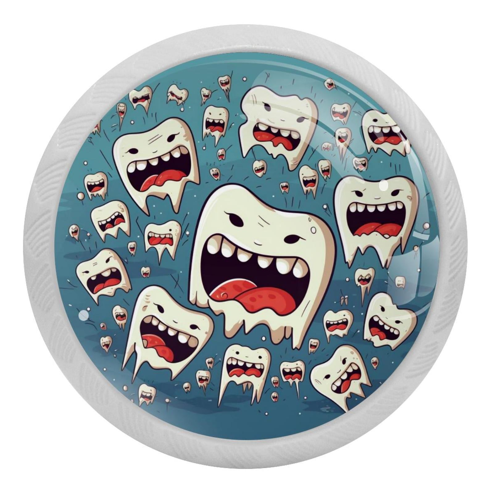 Tooth Round Glow-in-the-Dark Fluorescent Cabinet and Dresser Knobs - 4 ...