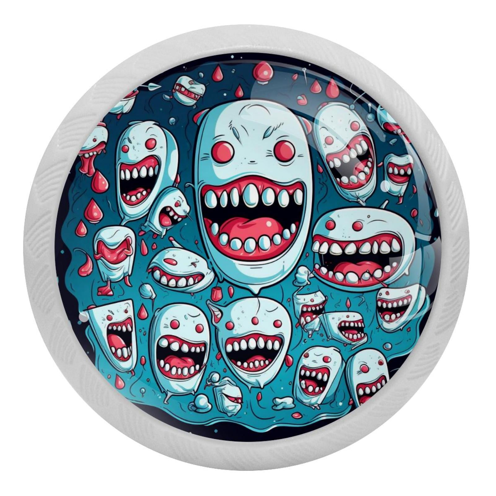 Tooth Round Glow-in-the-Dark Fluorescent Cabinet and Dresser Knobs - 4 ...