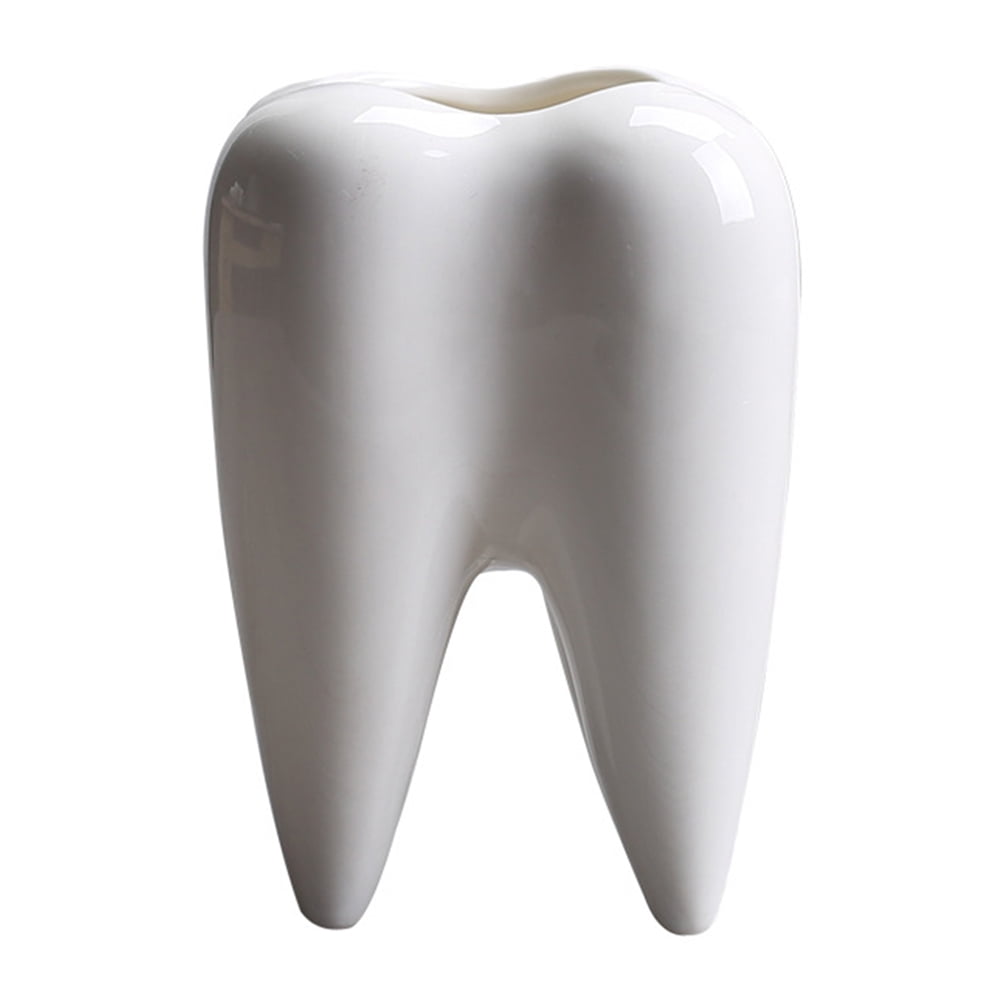 ifundom White Ceramic Tooth Molar Planter Small Flower Pot 1Pcs Desk ...