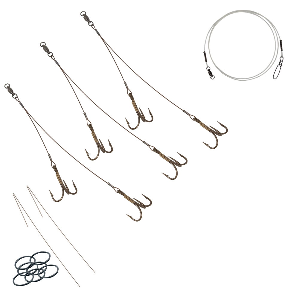 Tooth Shield Tackle 3 Pack Musky Sucker Rig (175 lb) / Muskie Pike ...
