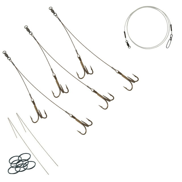 Tooth Shield Tackle 3 Pack Musky Sucker Rig (175 lb) / Muskie Pike ...