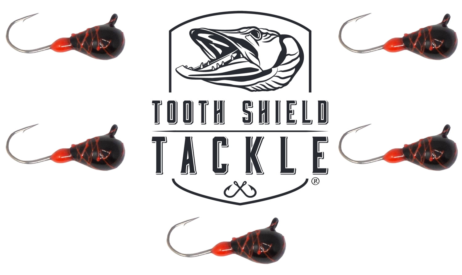Tooth Shield Tackle UV Glow Tungsten Ice Fishing Jigs 5-Pack Crappie ...