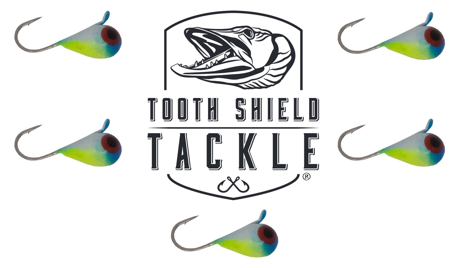 Tooth Shield Tackle UV Glow Tungsten Ice Fishing Jigs 5-Pack Crappie ...