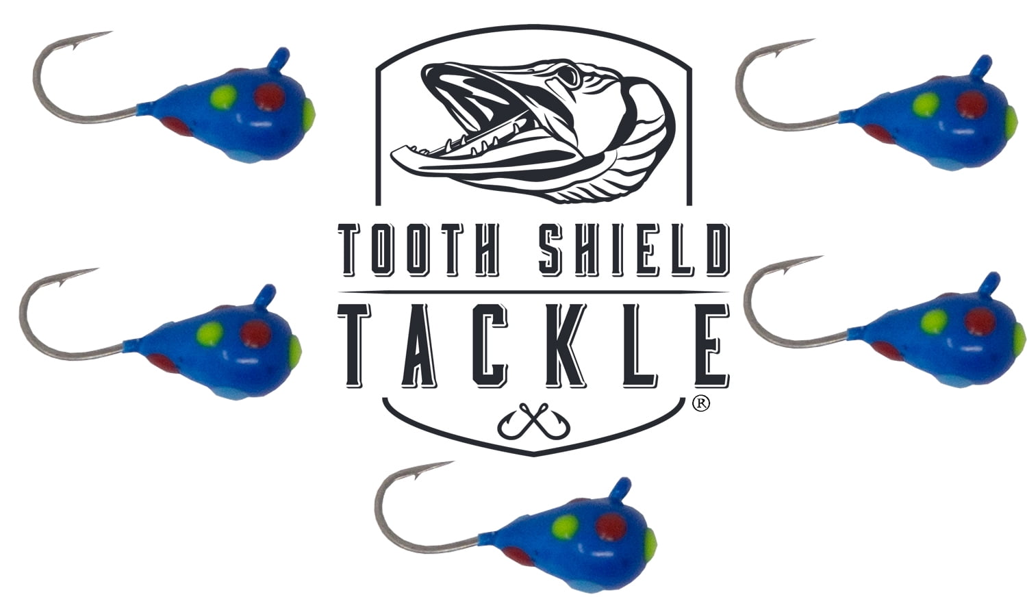 Tooth Shield Tackle UV Glow Tungsten Ice Fishing Jigs 5-Pack Crappie ...